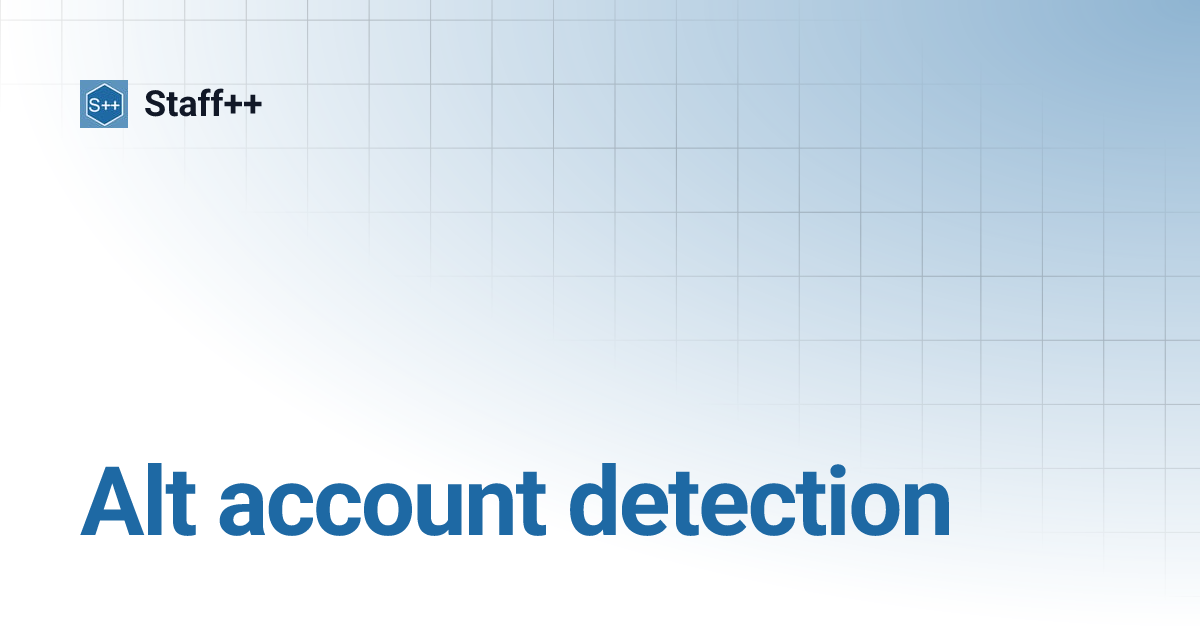 Alt account detection
